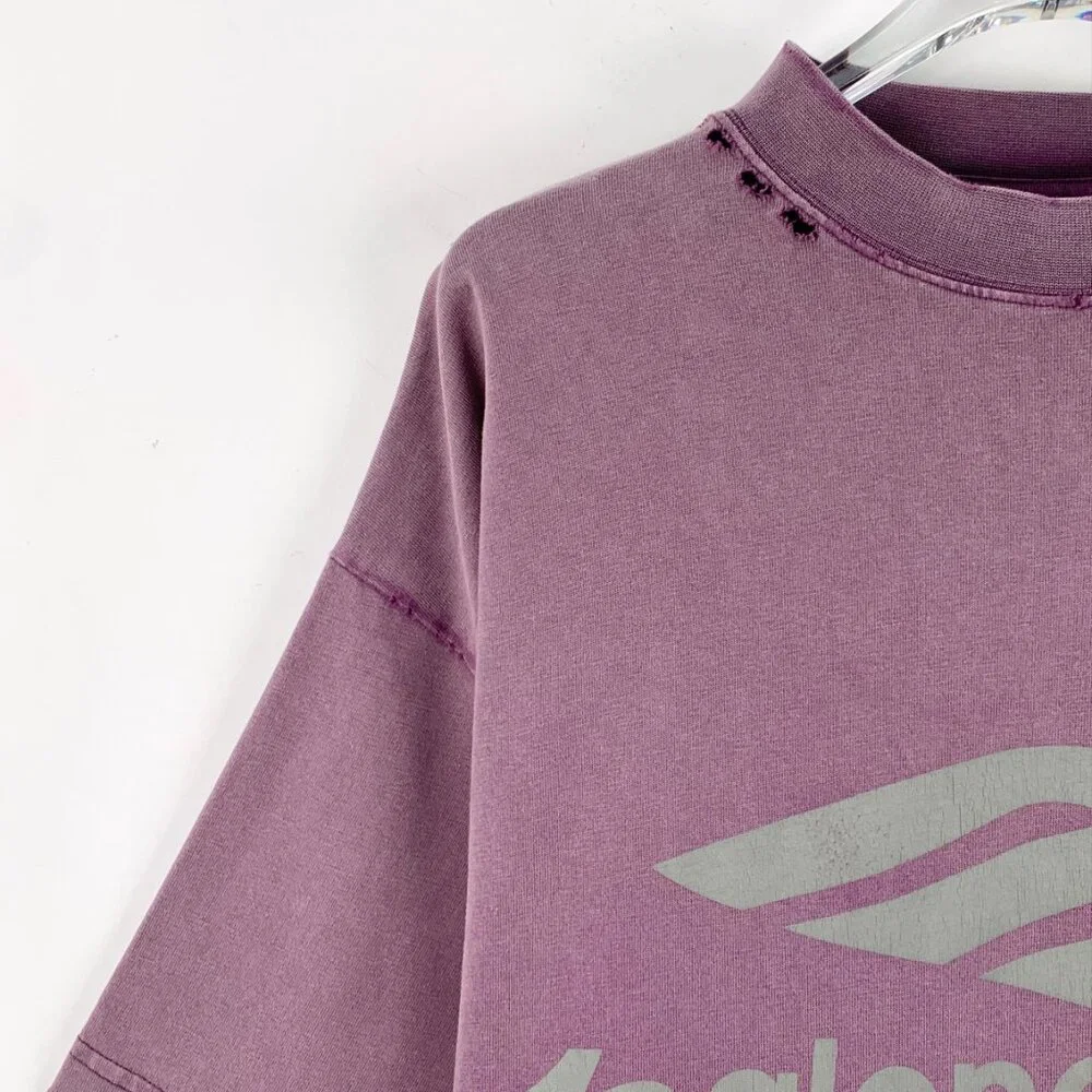 Balenciaga | Shirts | Balenciaga 24 Collection Purple Distressed Ripped ...